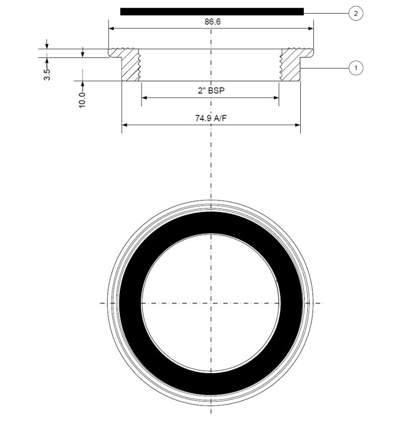 Junta rígida para adaptador desagüe 50 mm - Utyma